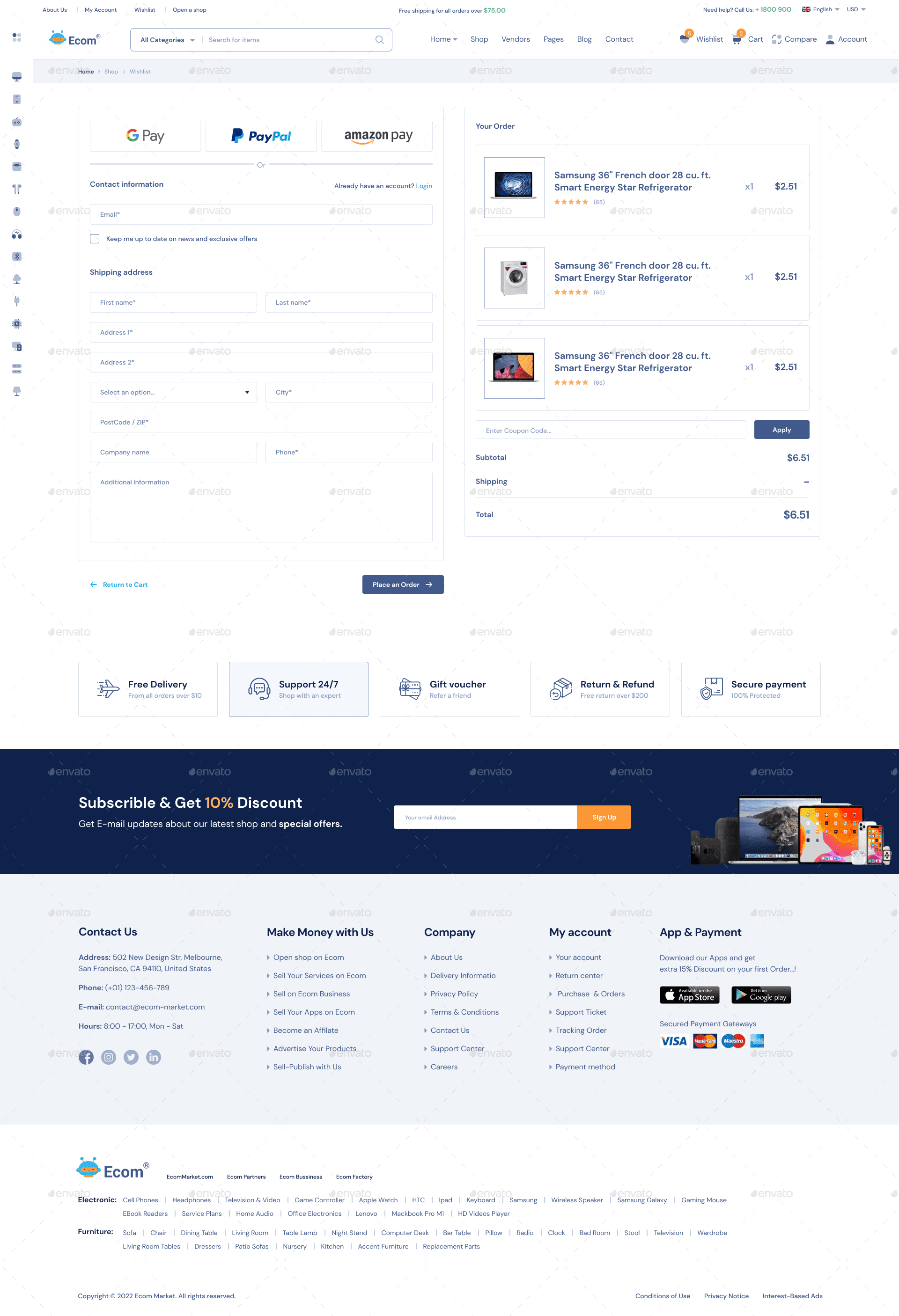 Ecom - Marketplace Figma Template, Web Elements | GraphicRiver